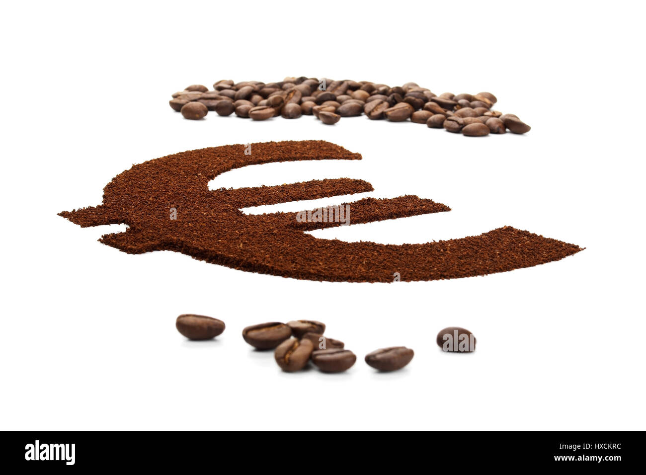 Coffee and eurosign, Kaffee und Eurozeichen Stock Photo - Alamy