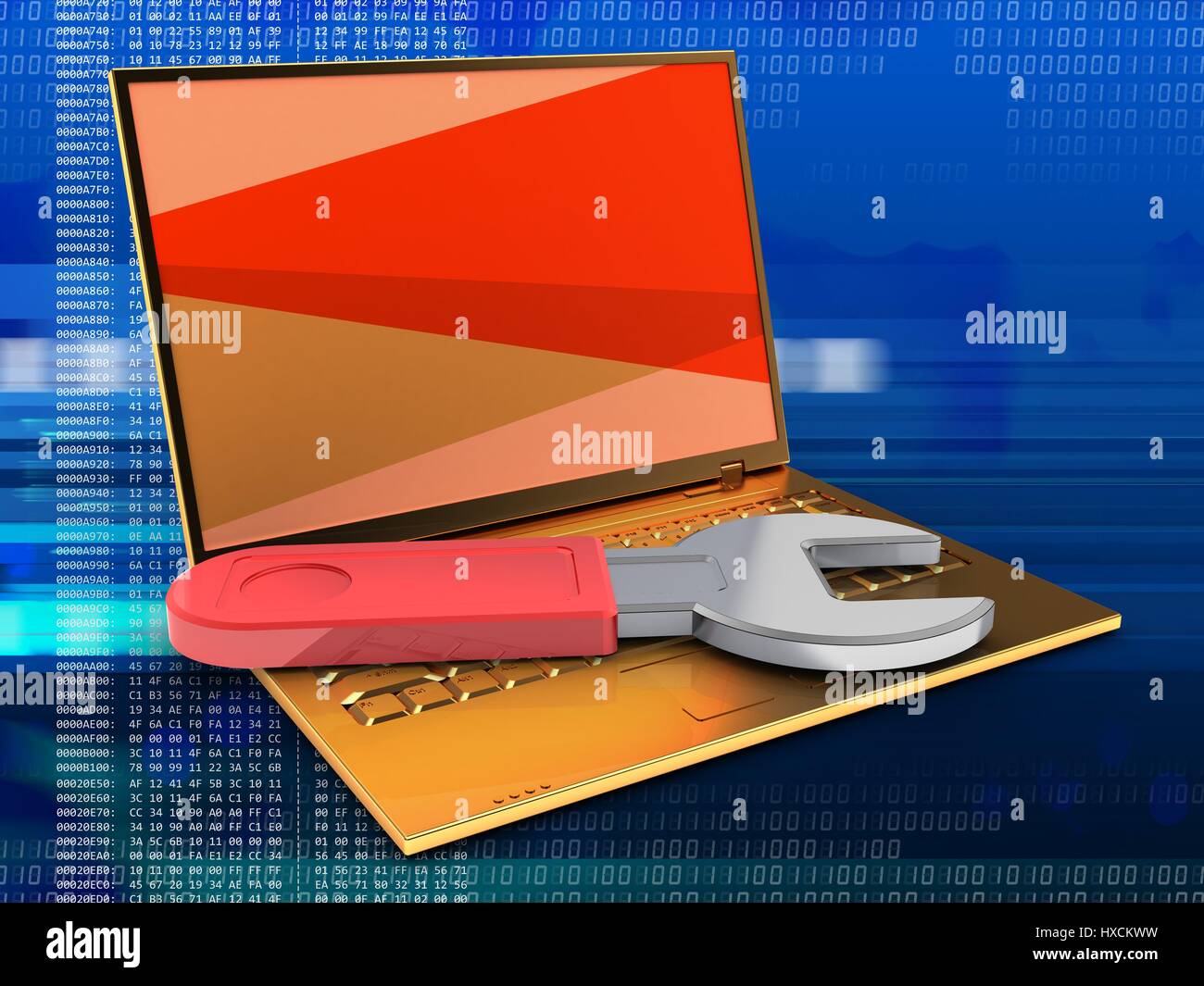 3d illustration of laptop computers Stock Photo - Alamy