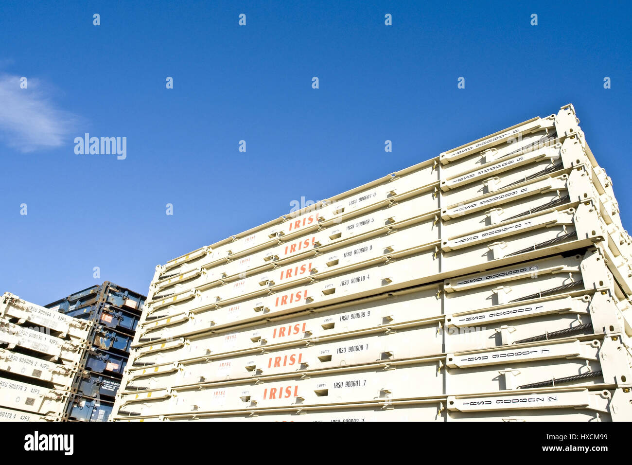 Stacked containers, Gestapelte Container Stock Photo - Alamy