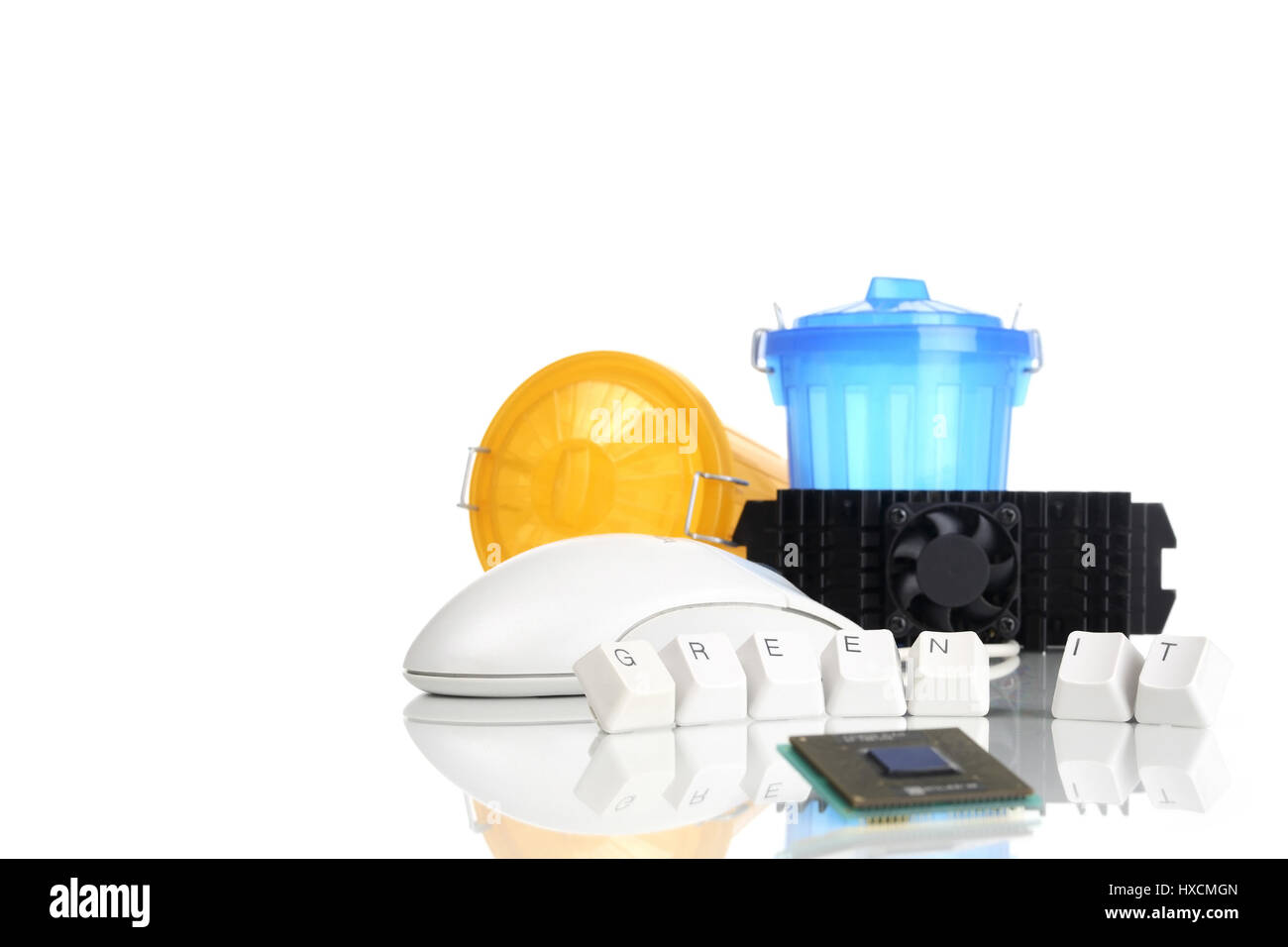 Mouse, computer components and garbage tonnes, Mouse, computers of part ...