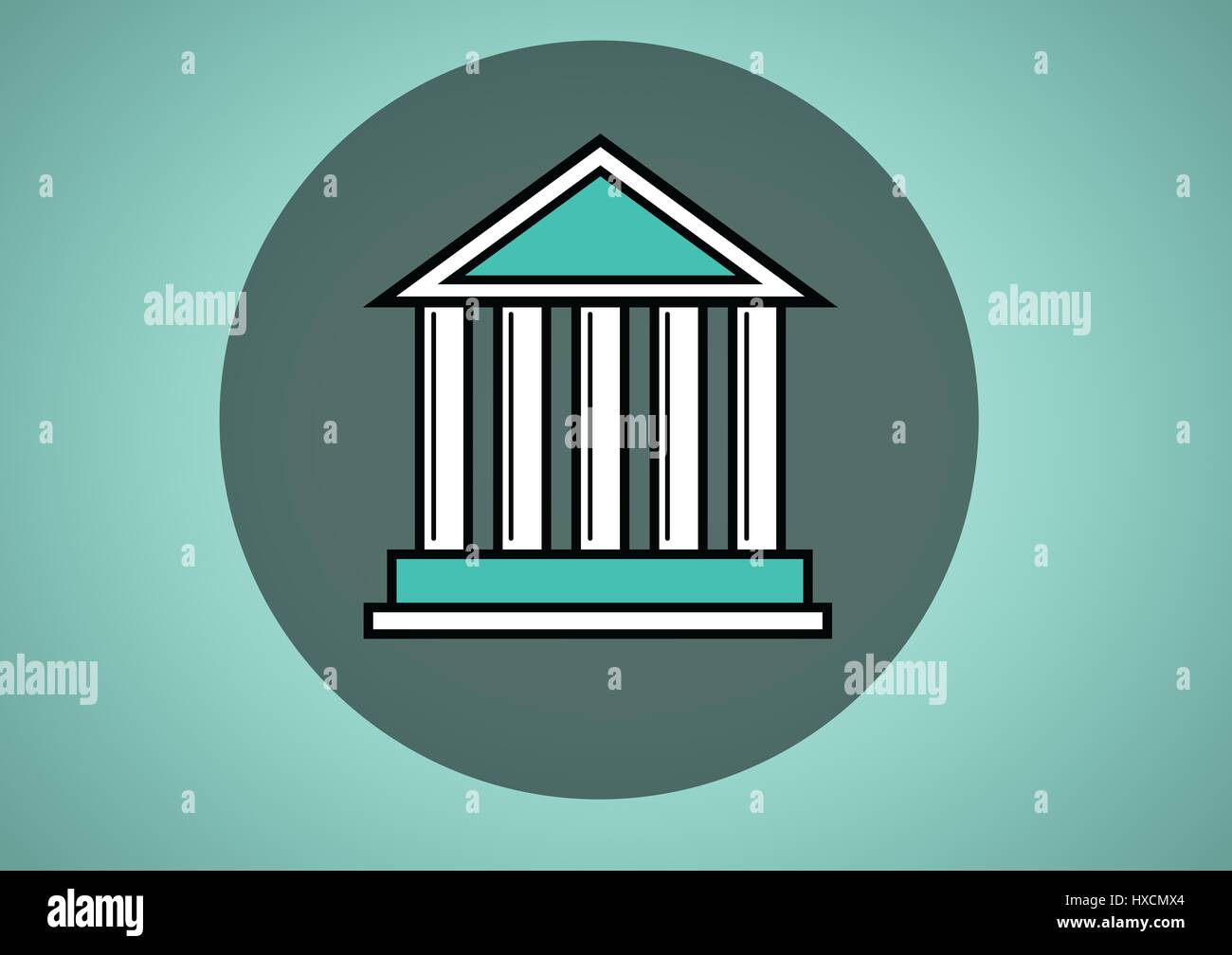 Digital composite of College University icon illustration in circle ...