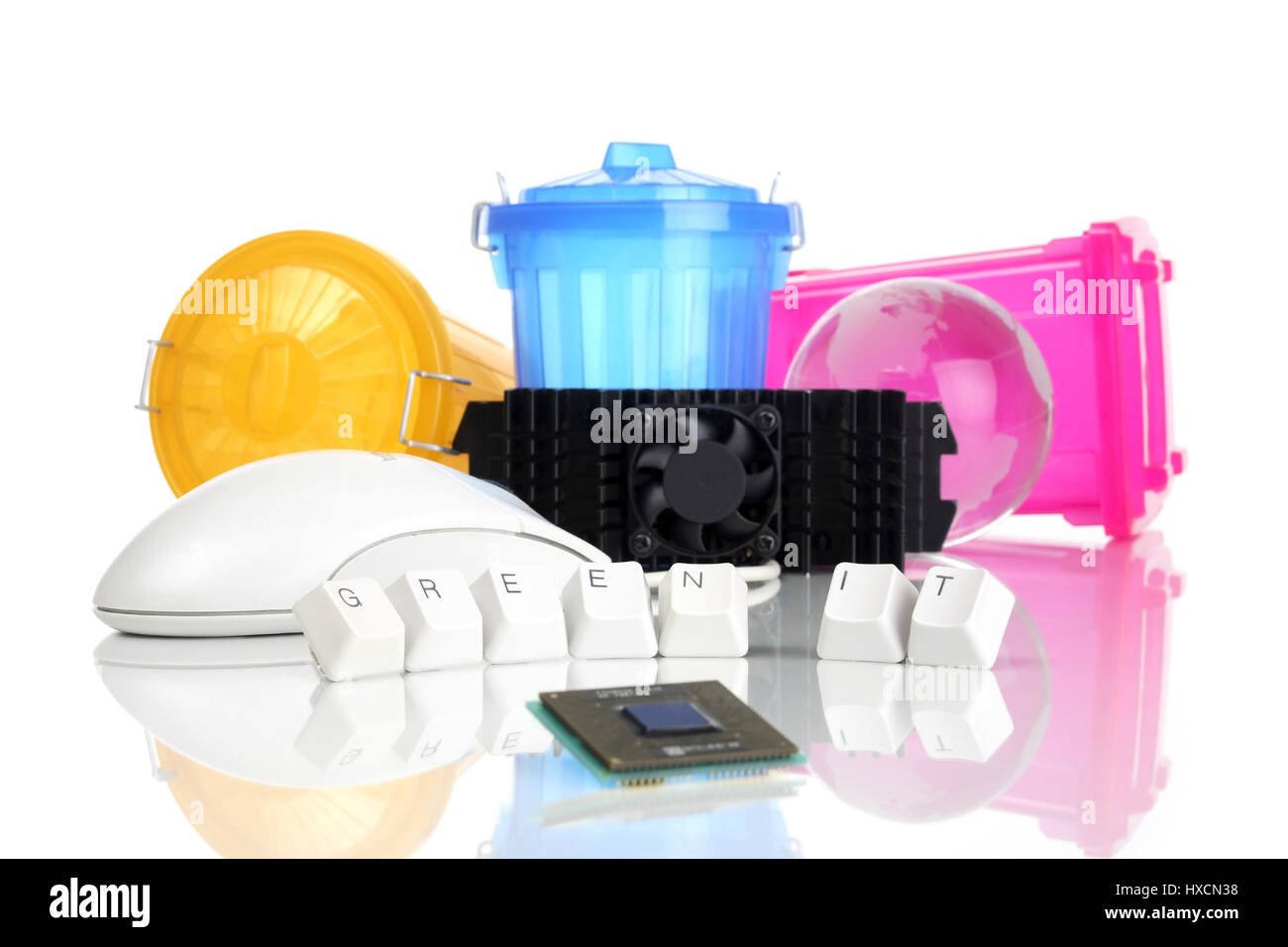 Mouse, computer components and garbage tonnes, Mouse, computers of part ...