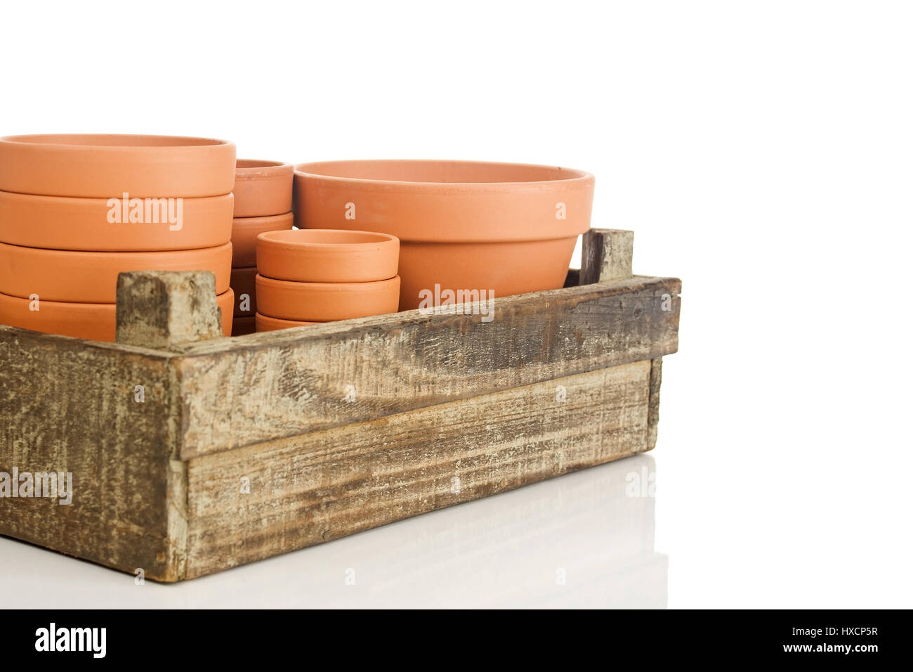 Wooden box with flowerpots, Wooden box with of flower pot |, Holzkiste ...