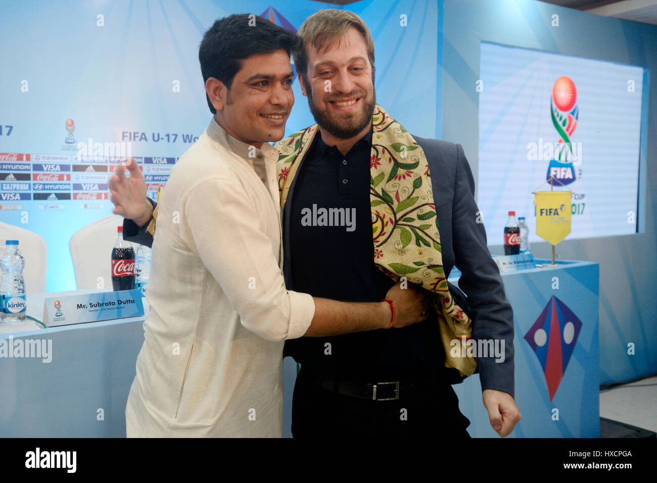 Minister of State Sports, Laxmi Ratan Sukla greets Tournament Director ...