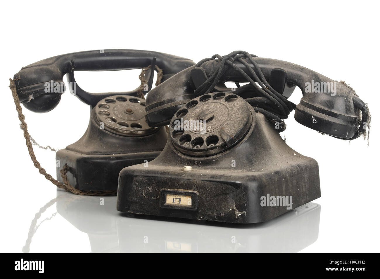 Two old phone apparatuses, Zwei alte Telefonapparate Stock Photo - Alamy