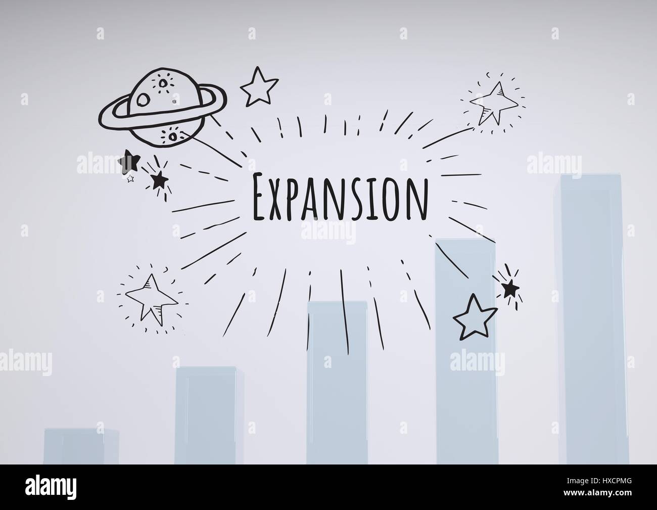 Digital composite of Expansion text with drawings graphics Stock Photo ...