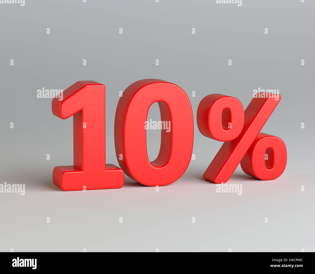 Red ten percent sign on gray background Stock Photo - Alamy
