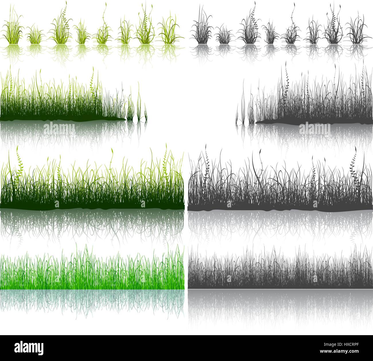 Set grass on white Stock Vector Images - Alamy