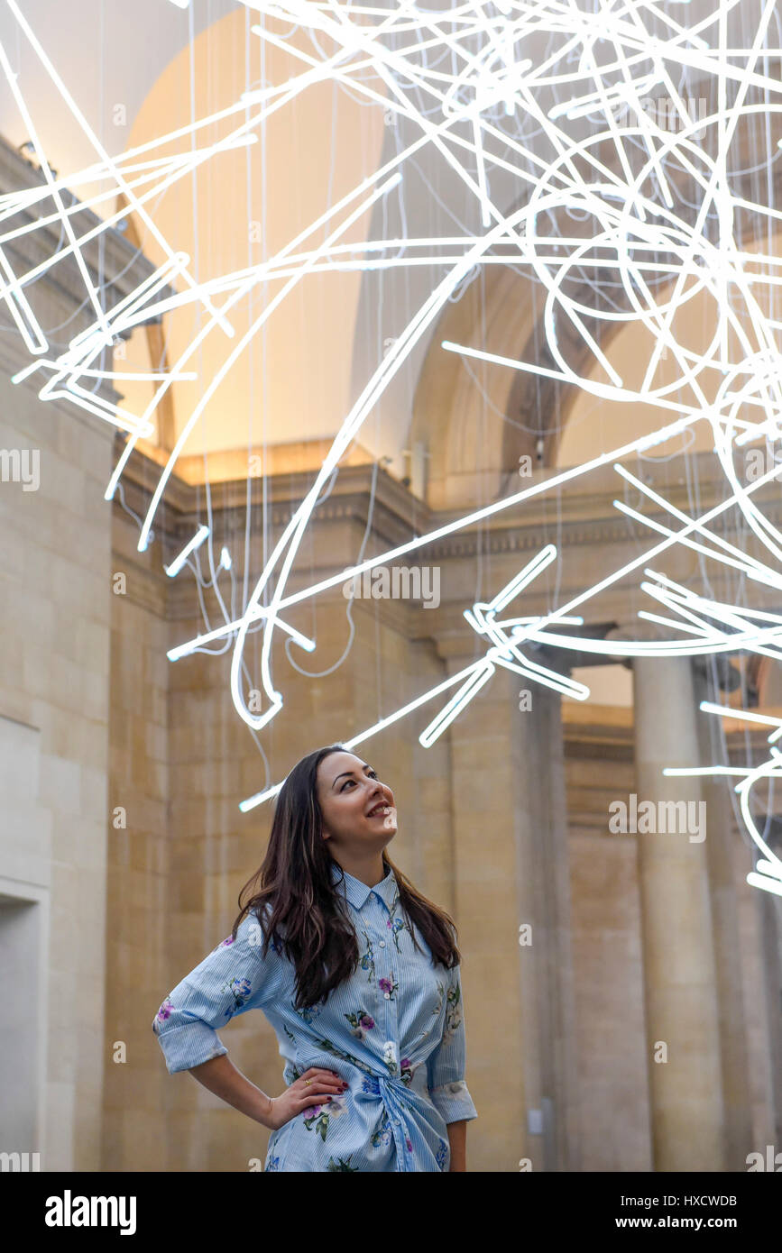 Light installation entitled in hi-res stock photography and images - Alamy