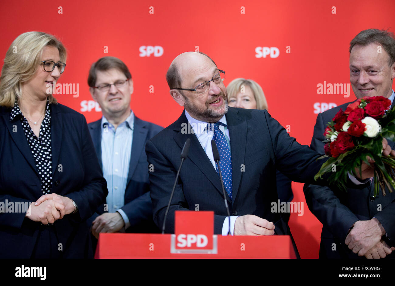 Berlin, Germany. 27th Mar, 2017. The SPD chancellor candidate and party ...
