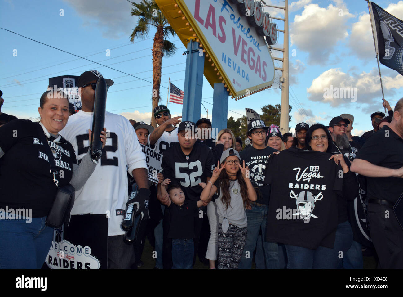 Las Vegas, Nevada, USA. 27th Mar, 2017. Las Vegas Raiders fans hold a ...