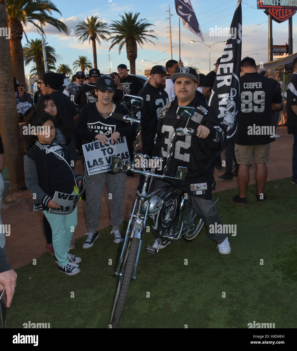 Las Vegas, Nevada, USA. 27th Mar, 2017. Las Vegas Raiders fans hold a ...