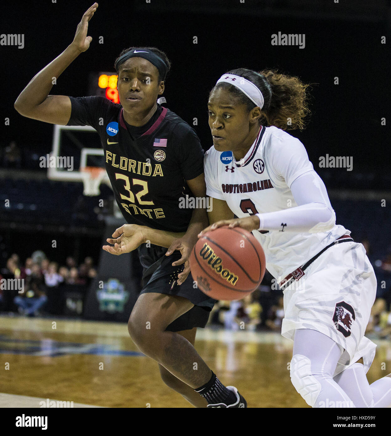 Stockton, CA, USA. 27th Mar, 2017. A. South Carolina guard Kaela Davis ...