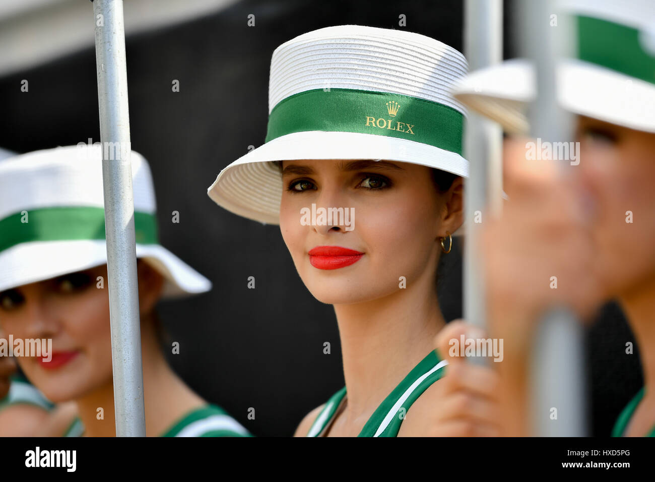 Albert Park, Melbourne, Australia. 26th Mar, 2017. The grid girls pose ...