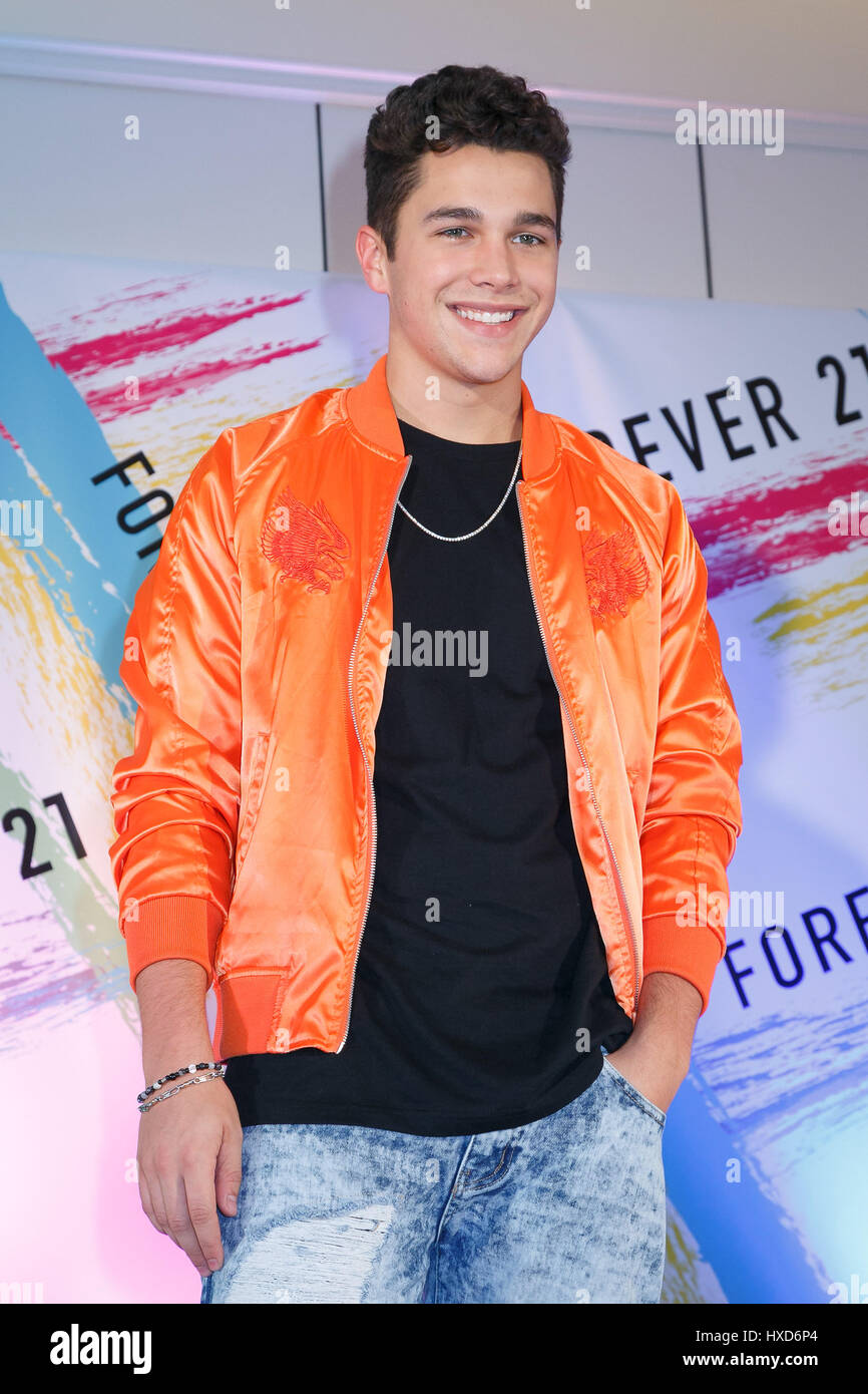 Tokyo, Japan. 28th March 2017. American singer-songwriter Austin Mahone ...