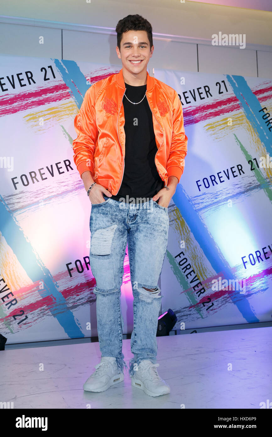 Tokyo, Japan. 28th March 2017. American singer-songwriter Austin Mahone ...