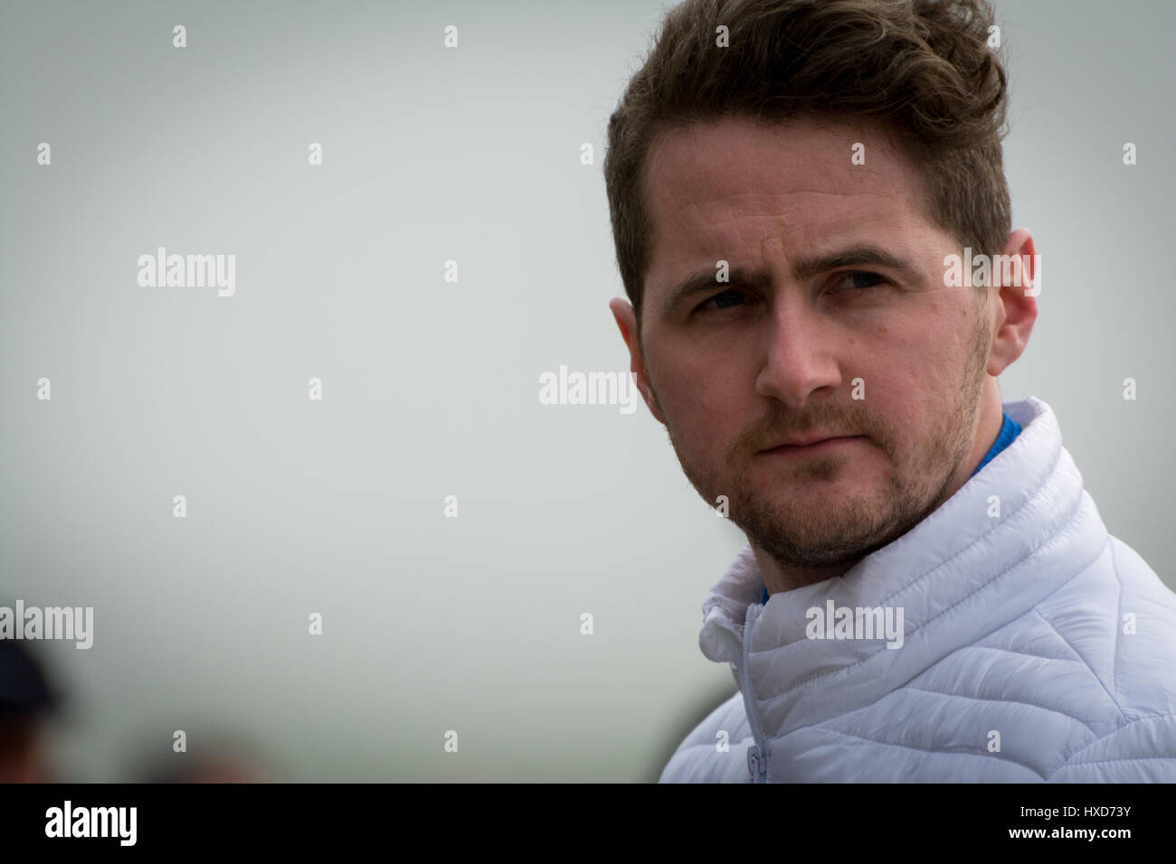 Norwich, Norfolk, UK. 28th March, 2017. British GT racing driver Sam ...