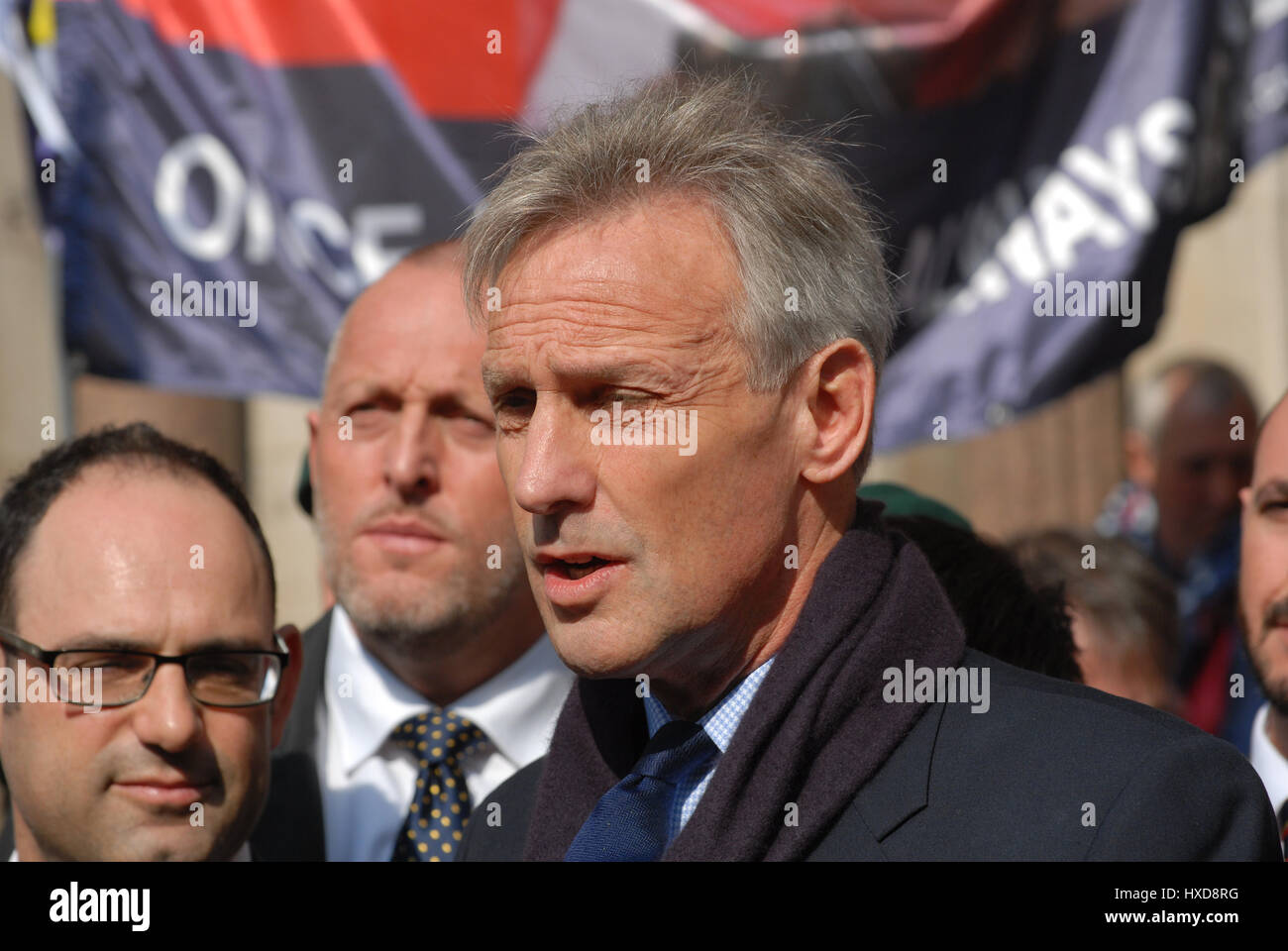 London, UK. 28th Mar, 2017. Supporters of marine Alexander Blackman ...