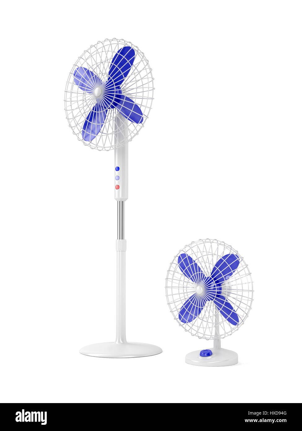 Electric fans on white background Stock Photo - Alamy