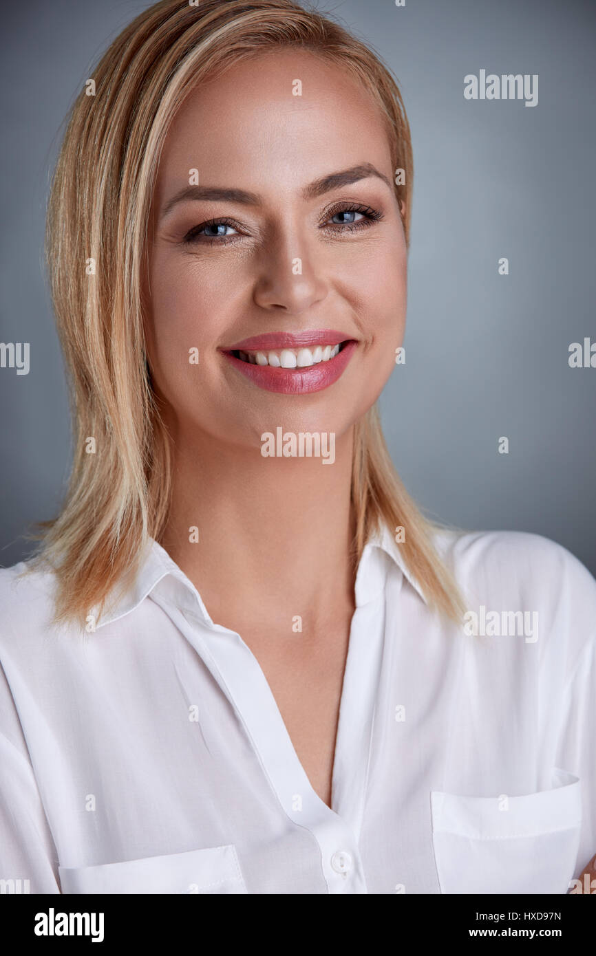 Attractive middle aged blonde woman hi-res stock photography and images - Alamy