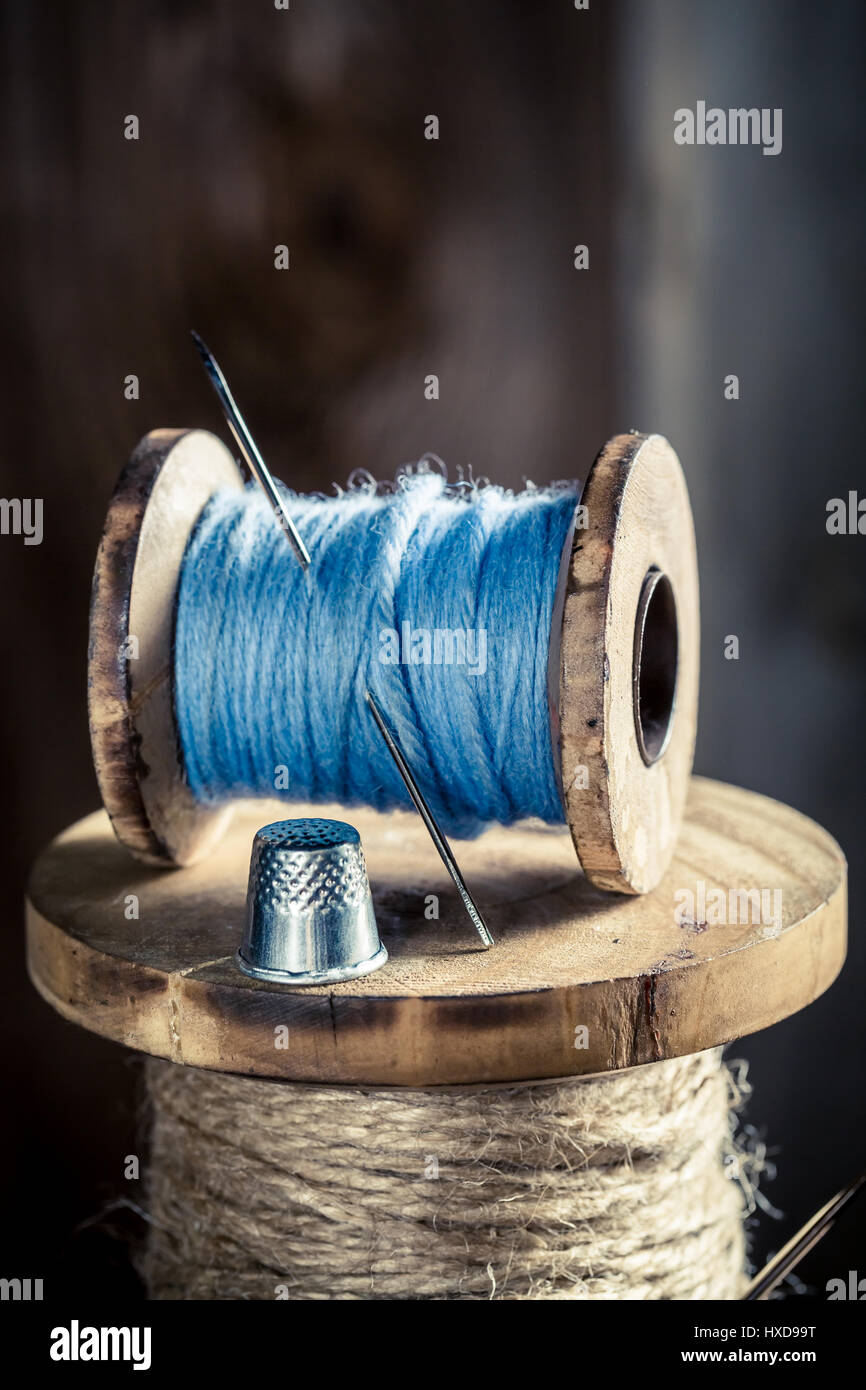 Closeup of needle and threads Stock Photo - Alamy