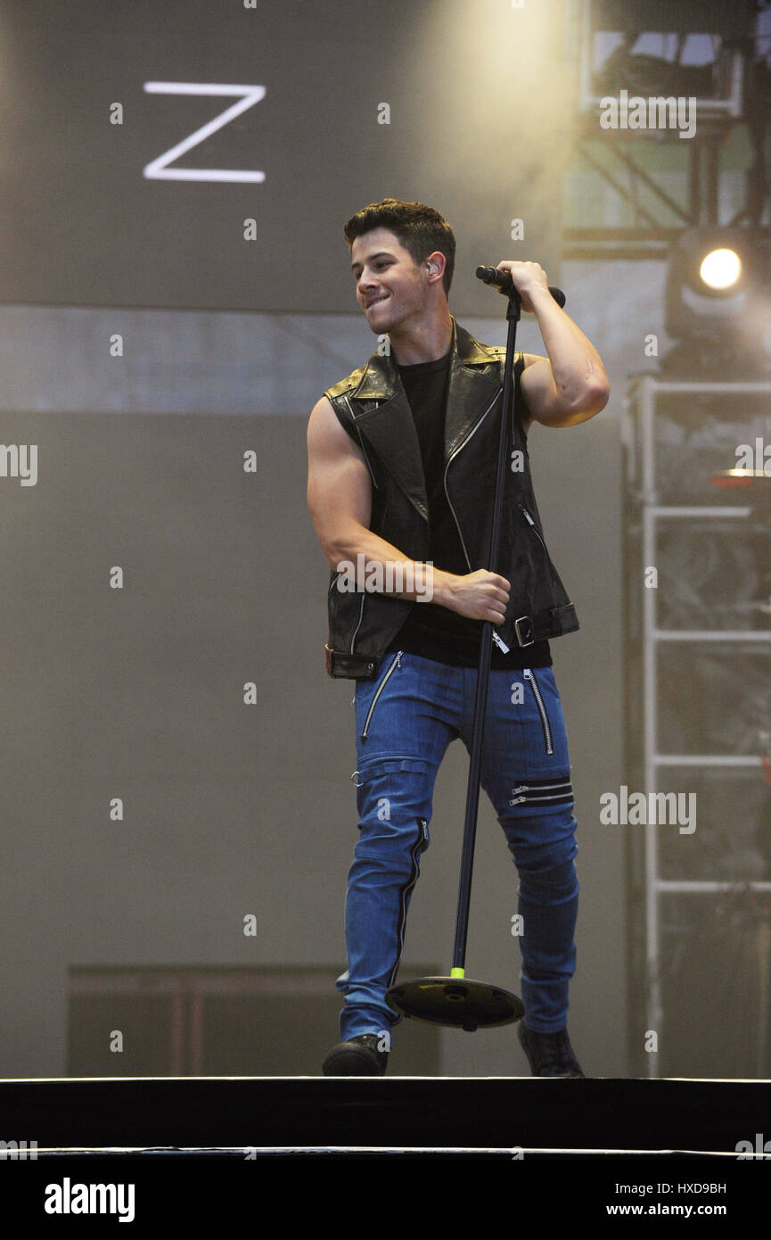 Singer Nick Jonas performs a live concert at the 2015 KIIS FM Wango ...