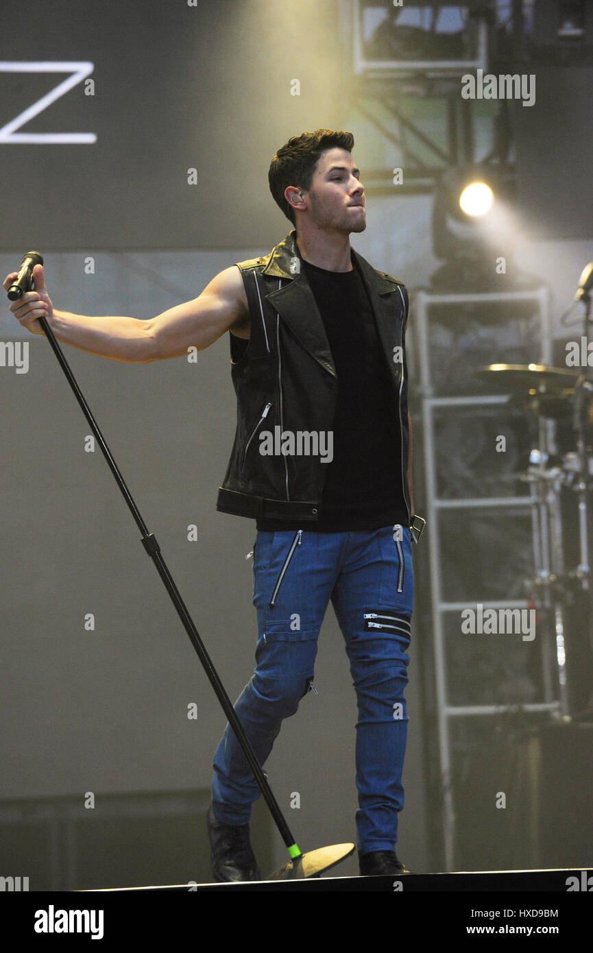 Singer Nick Jonas performs a live concert at the 2015 KIIS FM Wango ...