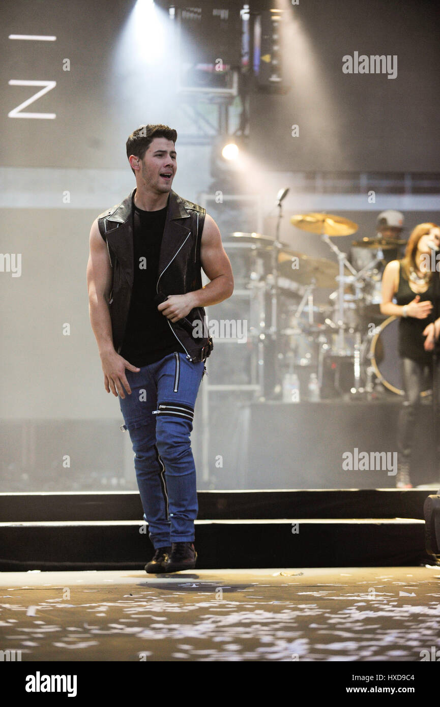 Singer Nick Jonas performs a live concert at the 2015 KIIS FM Wango ...
