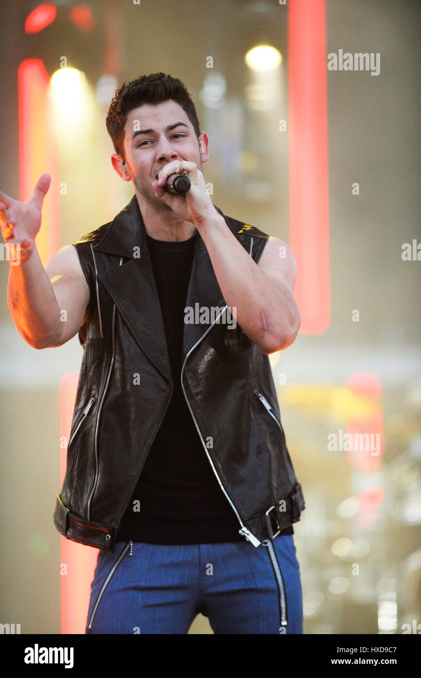 Singer Nick Jonas performs a live concert at the 2015 KIIS FM Wango ...