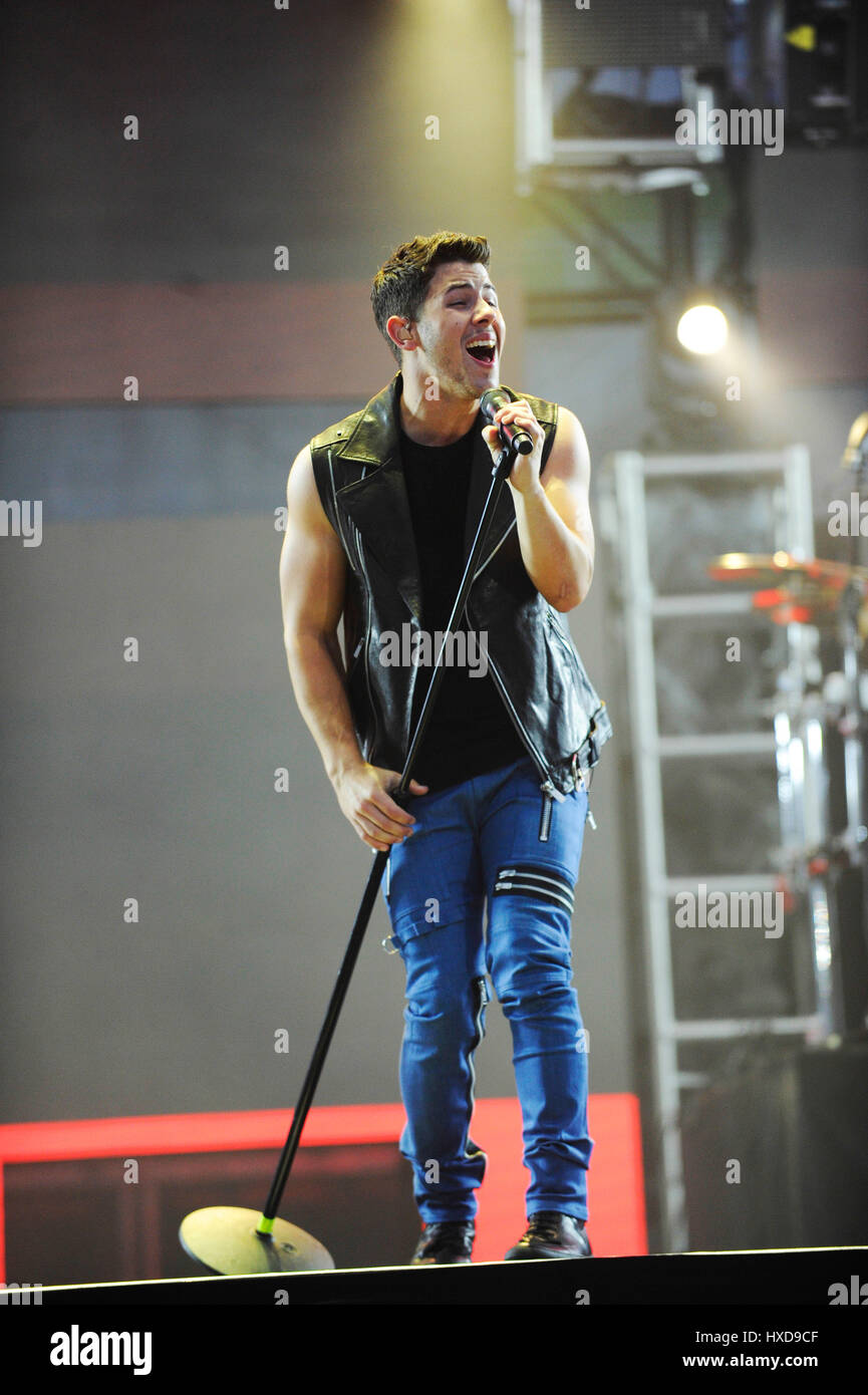 Singer Nick Jonas performs a live concert at the 2015 KIIS FM Wango ...
