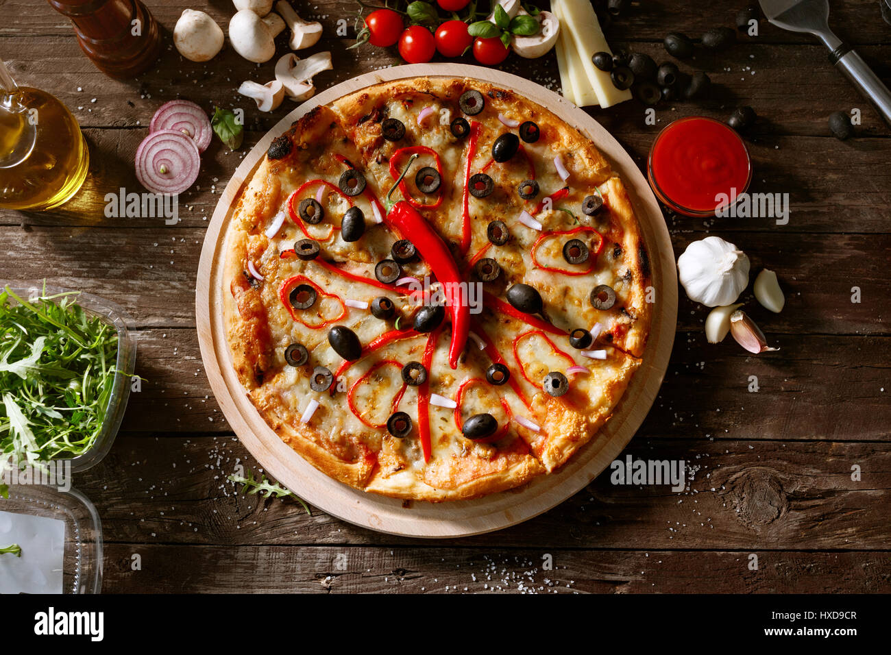 Top view pizza hi-res stock photography and images - Alamy