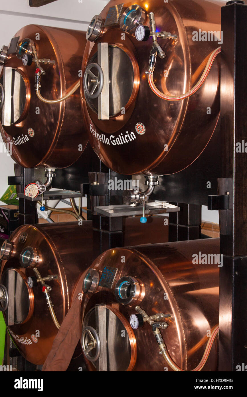 Copper beer vats Stock Photo - Alamy