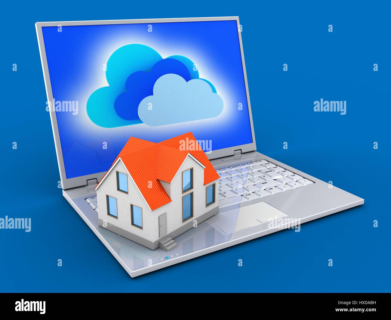 3d illustration of laptop computers Stock Photo - Alamy