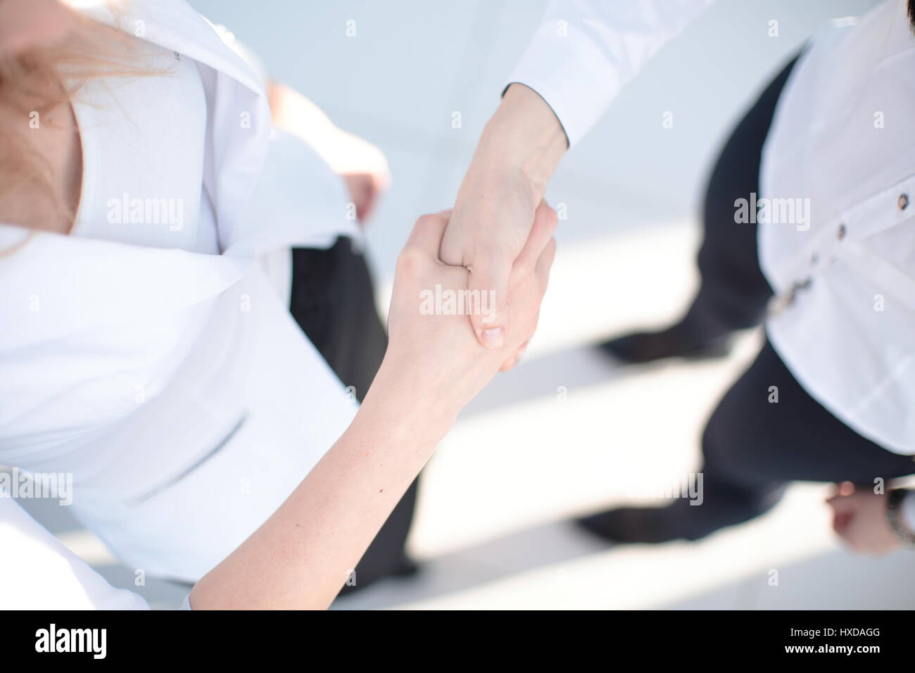 Close up view of business partnership handshake concept.Photo of two ...