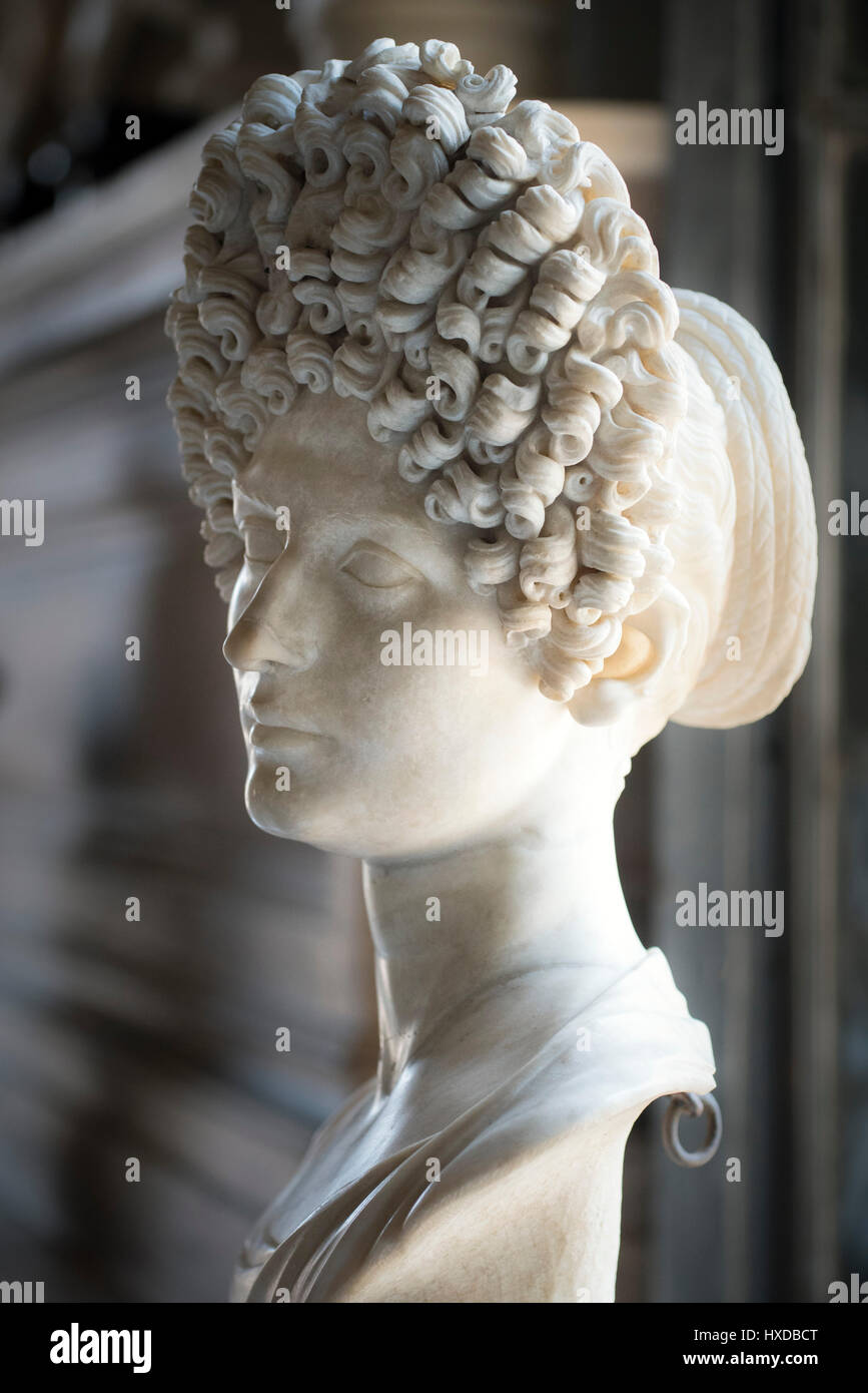Rome. Italy. Marble portrait bust of a young flavian woman aka the ...