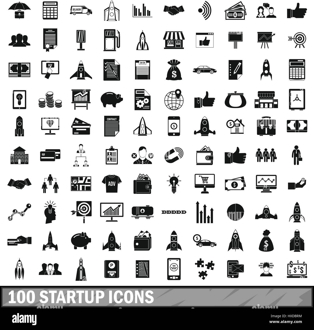 100 startup icons set, simple style Stock Vector Image & Art - Alamy