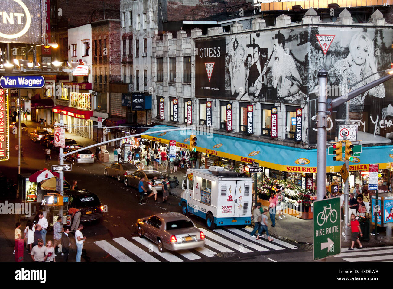 Times Square corner New York Stock Photo - Alamy