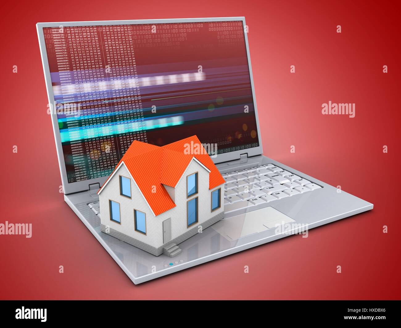 3d illustration of laptop computer Stock Photo - Alamy