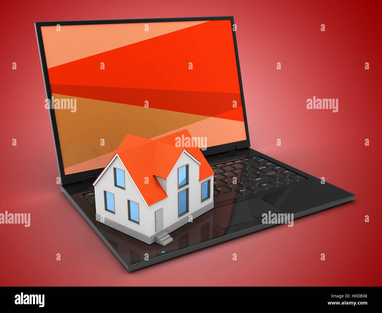 3d illustration of laptop computer Stock Photo - Alamy