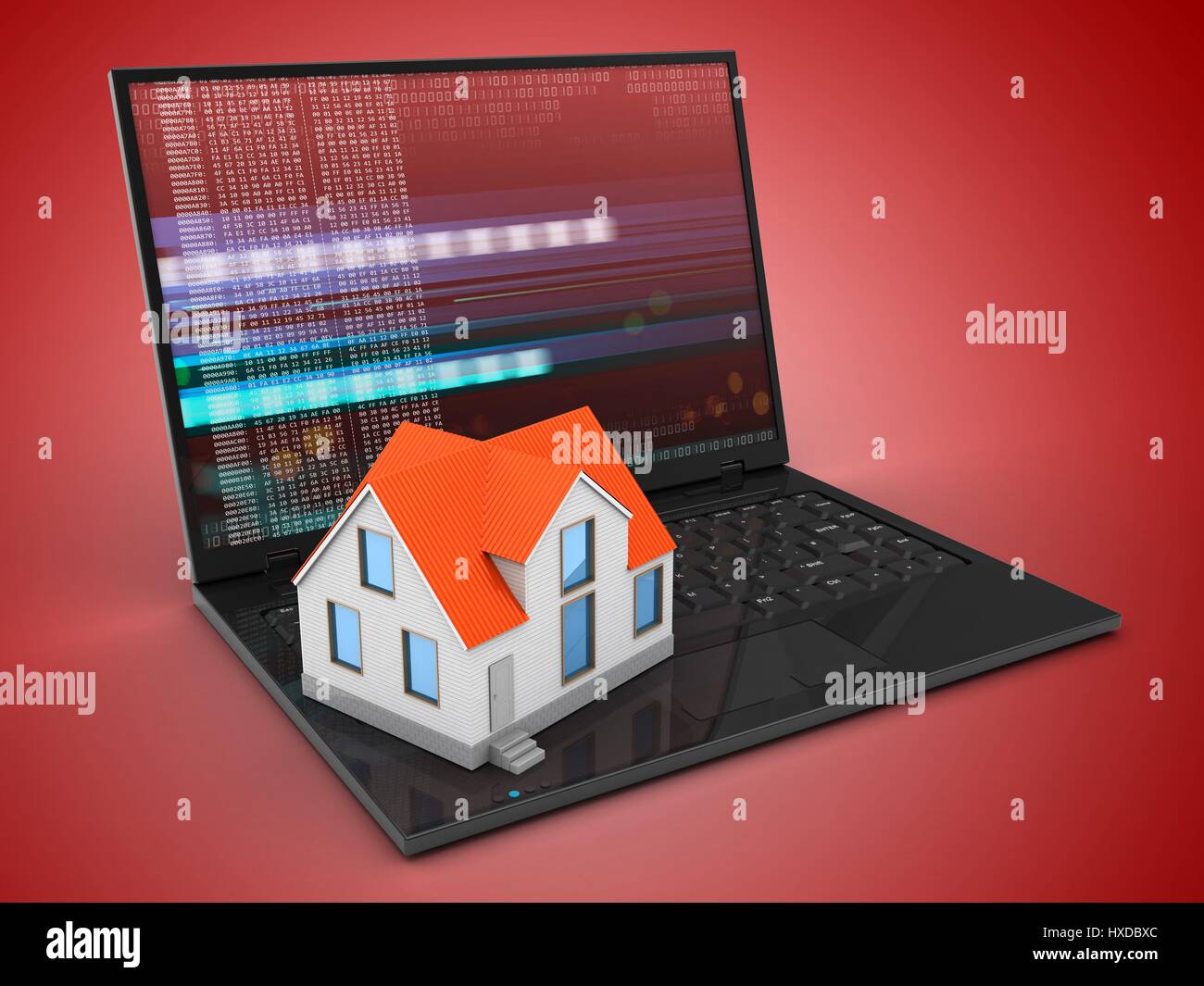 3d illustration of laptop computer Stock Photo - Alamy
