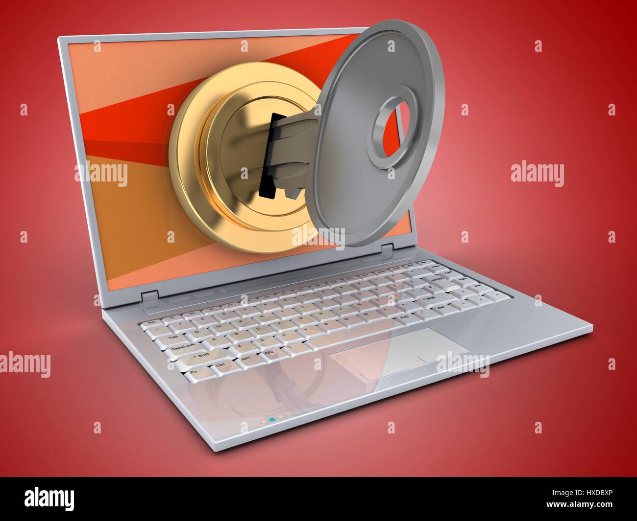 3d illustration of laptop computer Stock Photo - Alamy