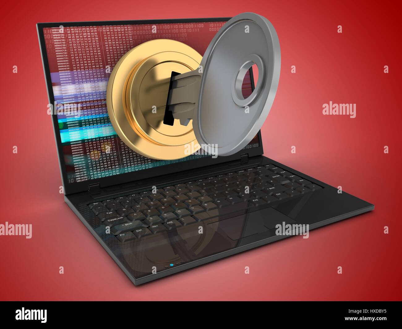 3d illustration of laptop computer Stock Photo - Alamy