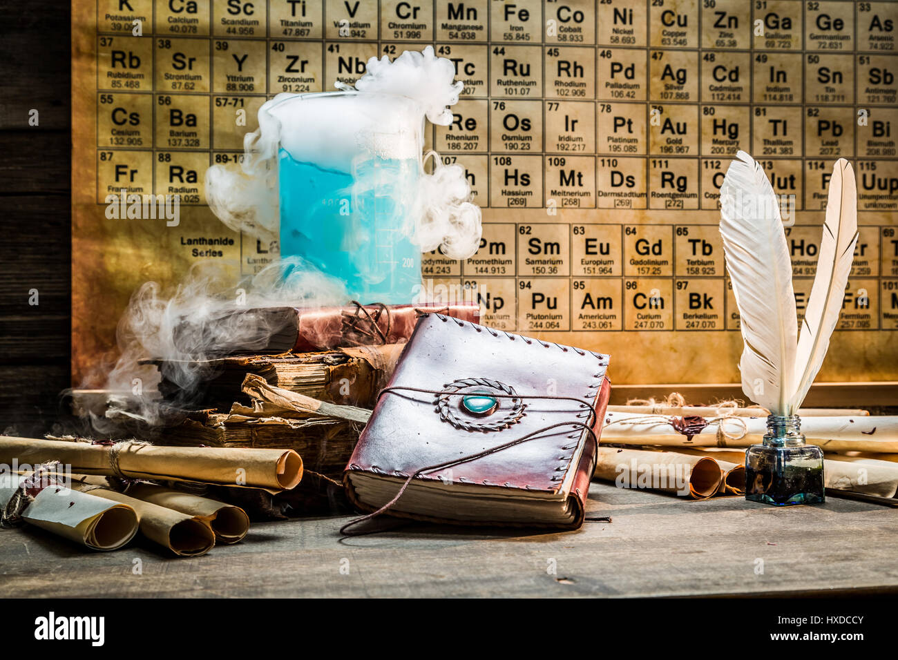 Research on a new chemical recipe using old potions Stock Photo - Alamy