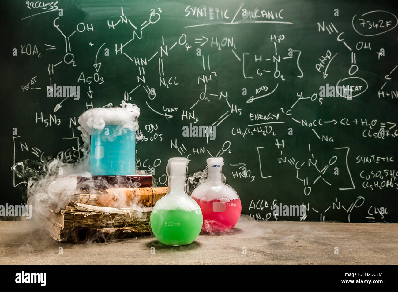 Example of using dry ice in the chemistry lesson Stock Photo - Alamy