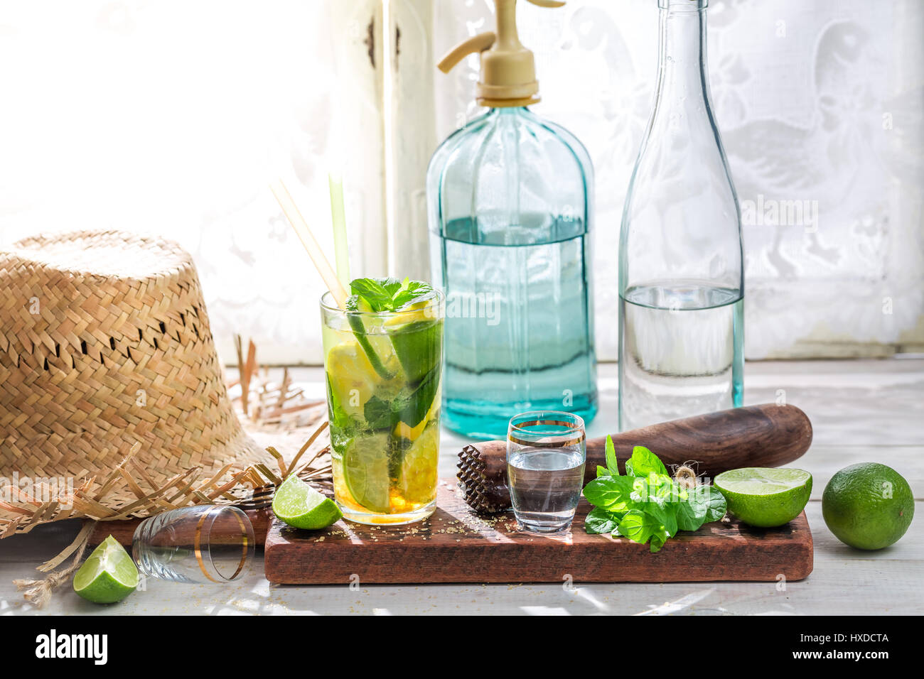 Mohito with fresh homemade ingredients Stock Photo - Alamy