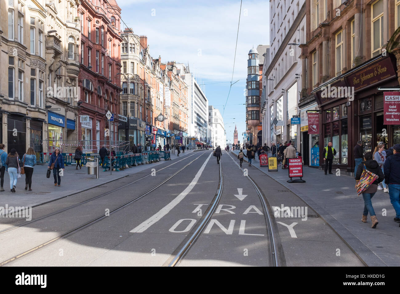 Birmingham city centre tram hi-res stock photography and images - Alamy