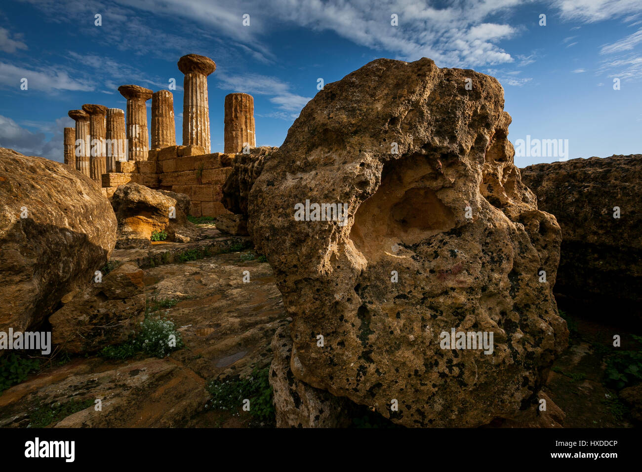 Agrigento, Italy - October 15, 2009: Ercole temple ancient Greek ...