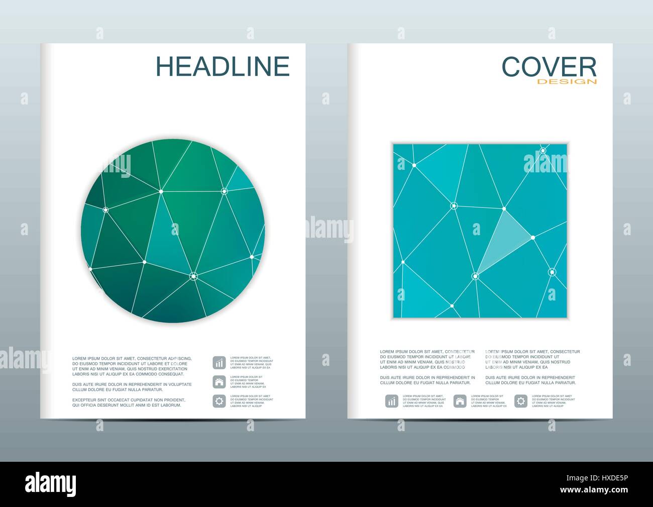 Set of business templates for brochure, flyer, cover magazine in A4 ...