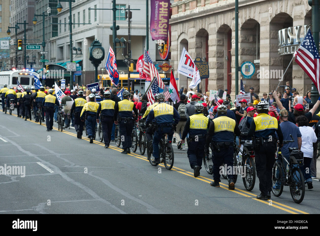 Make America Great Again rally and march of pro-trump supporters is cut ...