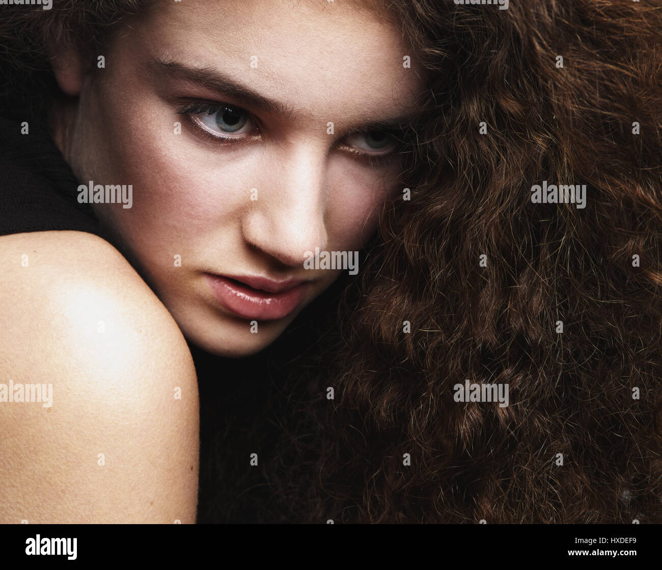 Close up beauty portrait of a female fashion model Stock Photo - Alamy